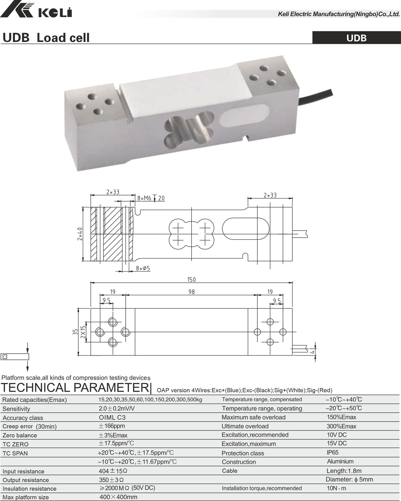 UDB Platform Tipi Yük Hücresi – Loadcell Market
